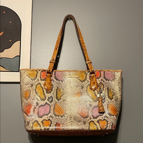 Brahmin | Bags | Brahmin Multicolor Snake Print Tote | Poshmark